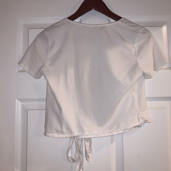 Brandy Melville | Tops | Brandy Melville White Rae Wrap Top | Poshmark